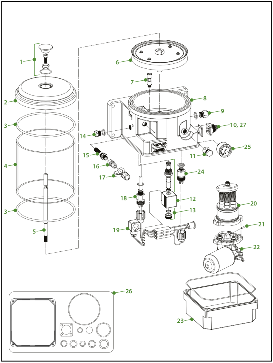 Groeneveld SingleLine Electric Piston Grease Pump Parts | AutoLubeIt.com